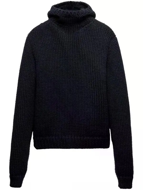 Prada Hooded Wool Jumper
