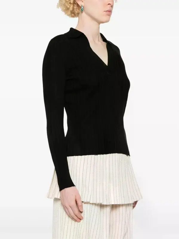 Vince Snap Polo Sweater - Black