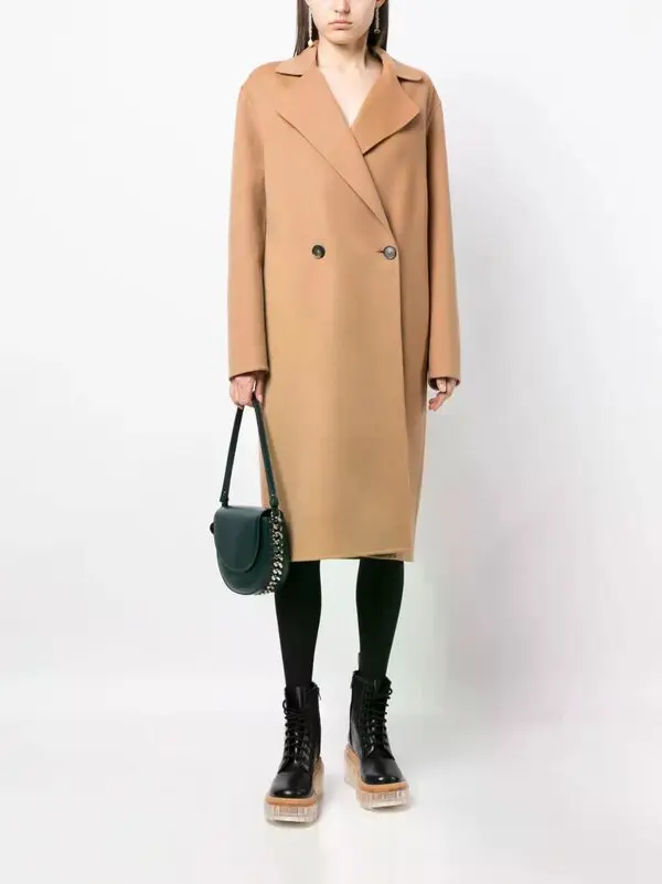 Stella McCartney Double-breasted Wool Coat - Brown