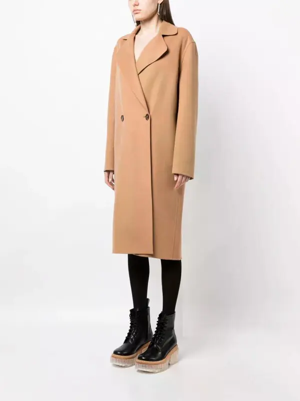 Stella McCartney Double-breasted Wool Coat - Brown