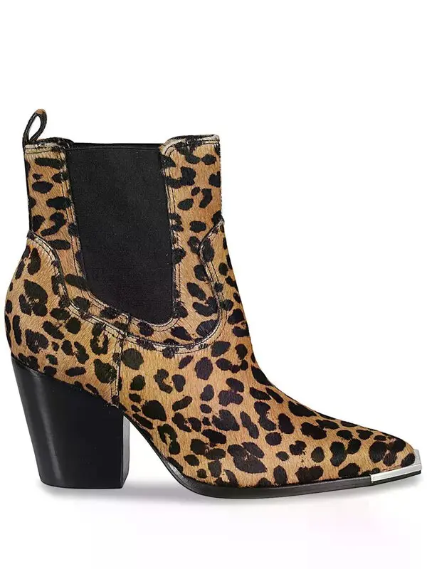 Schutz 85mm Tinna Leopard Print Boots