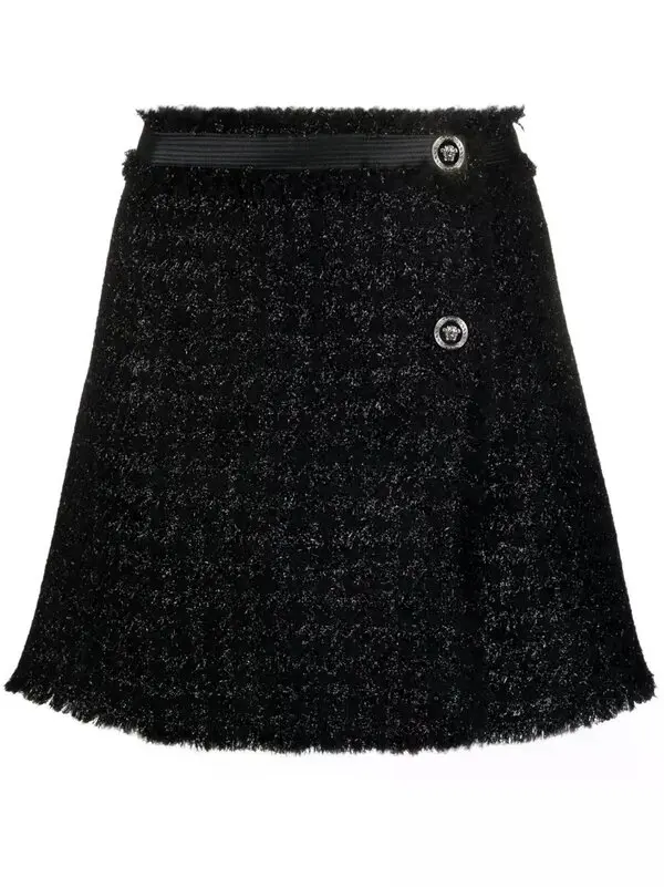 Versace Tweed Wrap Miniskirt