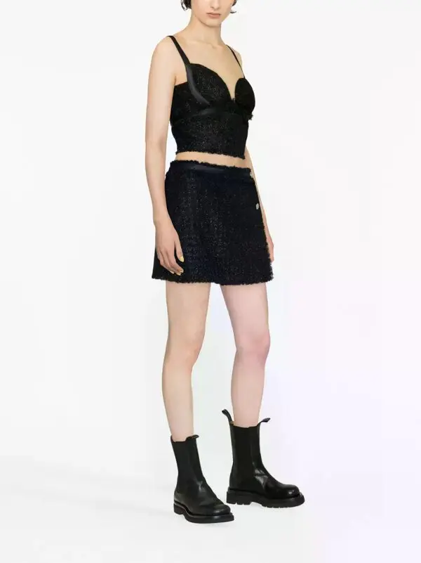 Versace Tweed Wrap Miniskirt