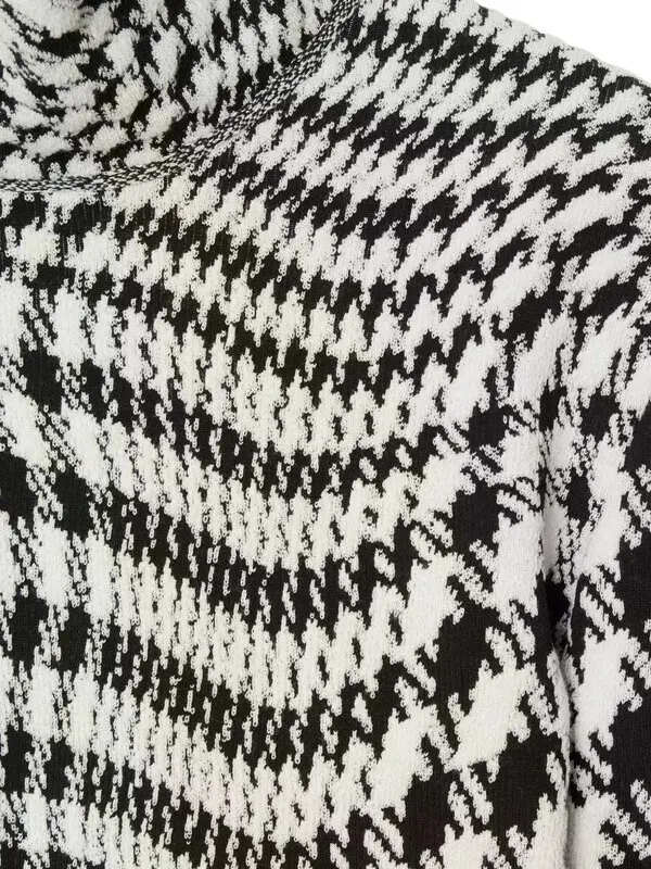 Burberry High-neck Houndstooth Jacquard Jumper - Black
