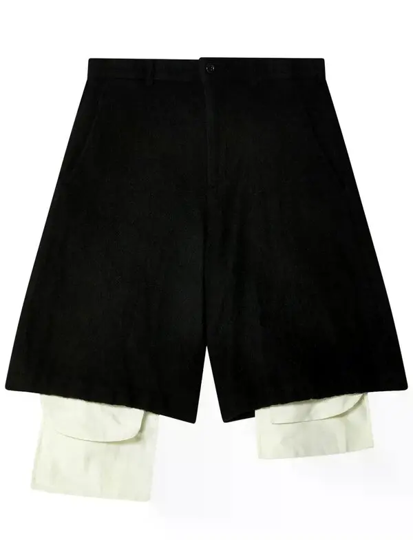 Comme Des Garçons Layered-design Shorts - Black
