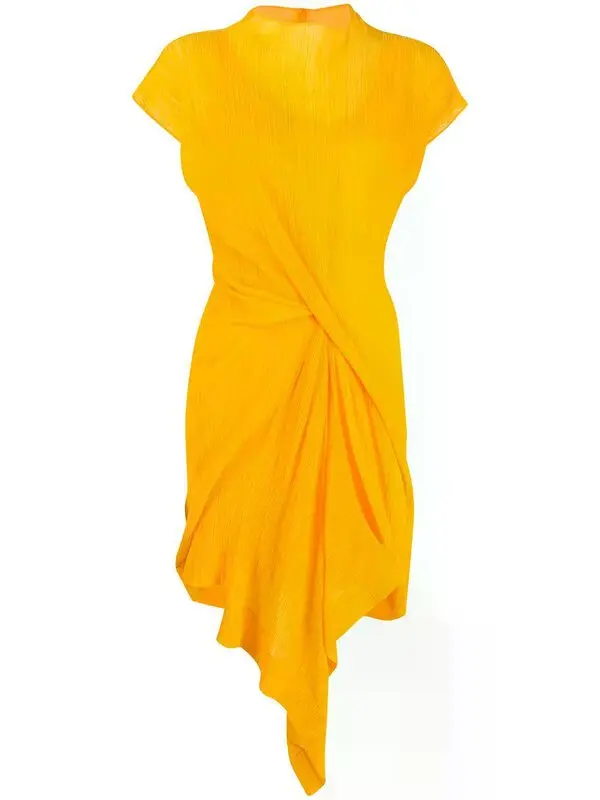 Nina Ricci Draped Front Shift Dress - Yellow