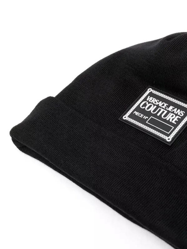 Versace Logo-patch Turn-up Brim Beanie