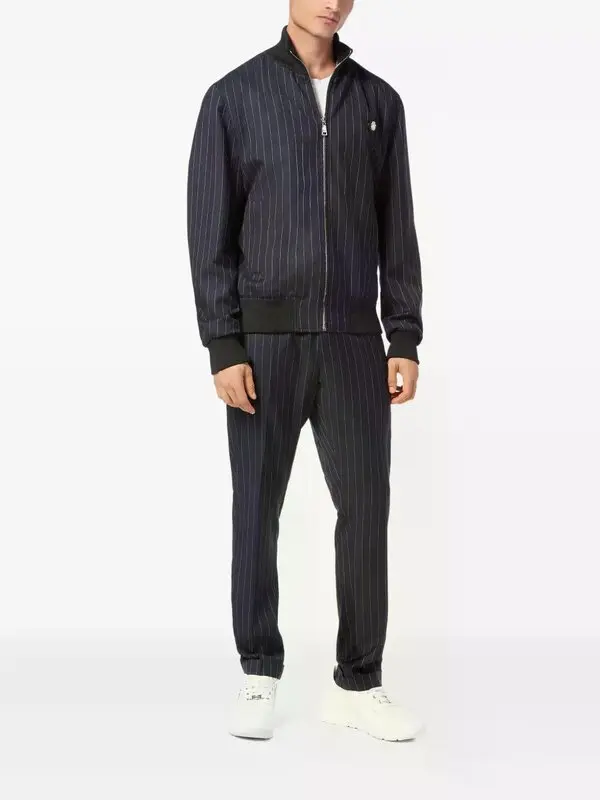 BILLIONAIRE Wool Pinstripe Bomber Jacket
