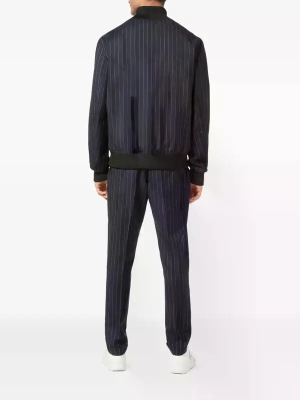 BILLIONAIRE Wool Pinstripe Bomber Jacket