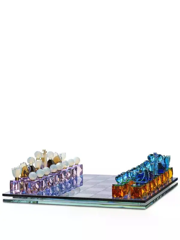 REFLECTIONS COPENHAGEN Crystal Chess Set - Blue