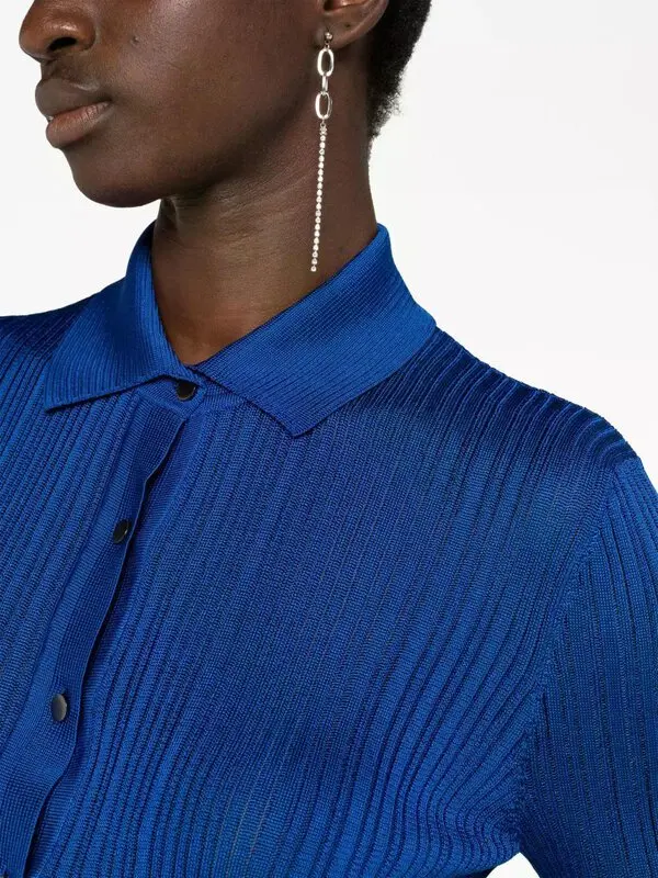 TOM FORD Ribbed Polo Collar Cardigan