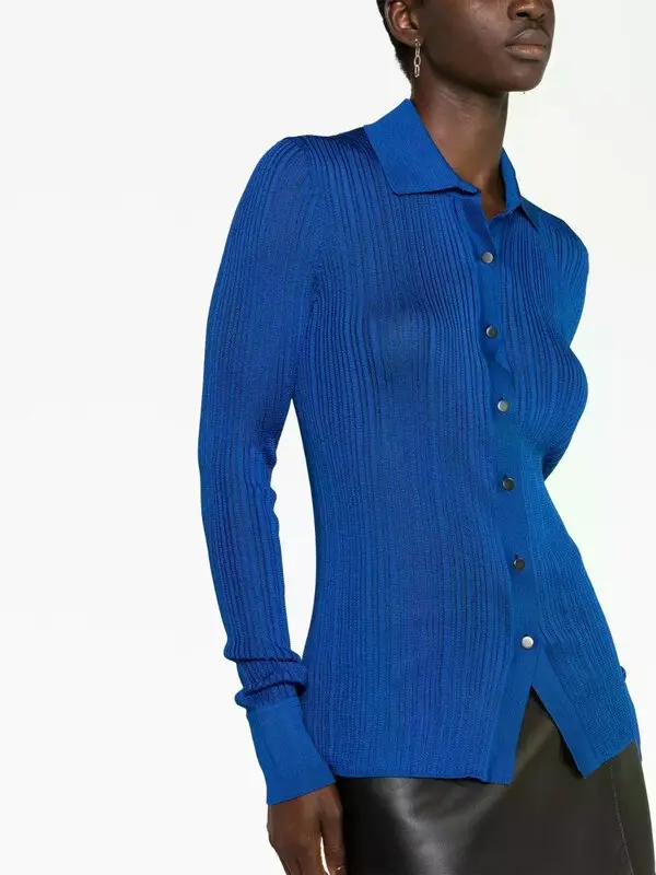TOM FORD Ribbed Polo Collar Cardigan