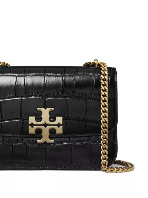 Tory Burch Eleanor Croc Effect Shoulder Bag - Black