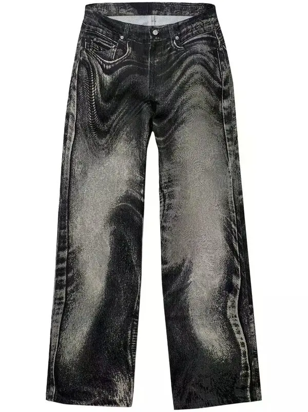 Camper Abstract-pattern Wide-leg Jeans - Grey