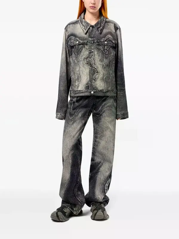 Camper Abstract-pattern Wide-leg Jeans - Grey