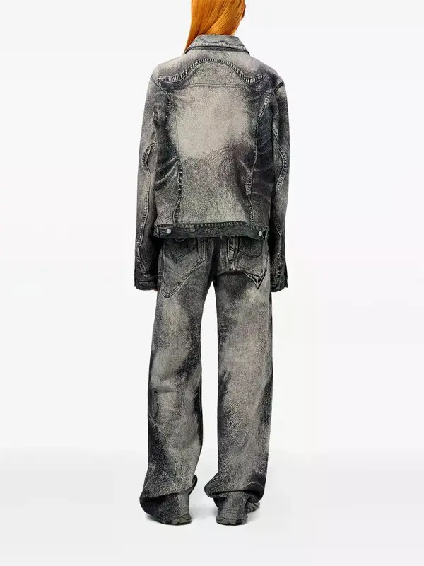 Camper Abstract-pattern Wide-leg Jeans - Grey