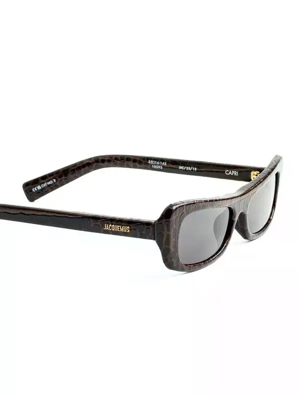 Jacquemus Capri Croc-effect Sunglasses - Brown