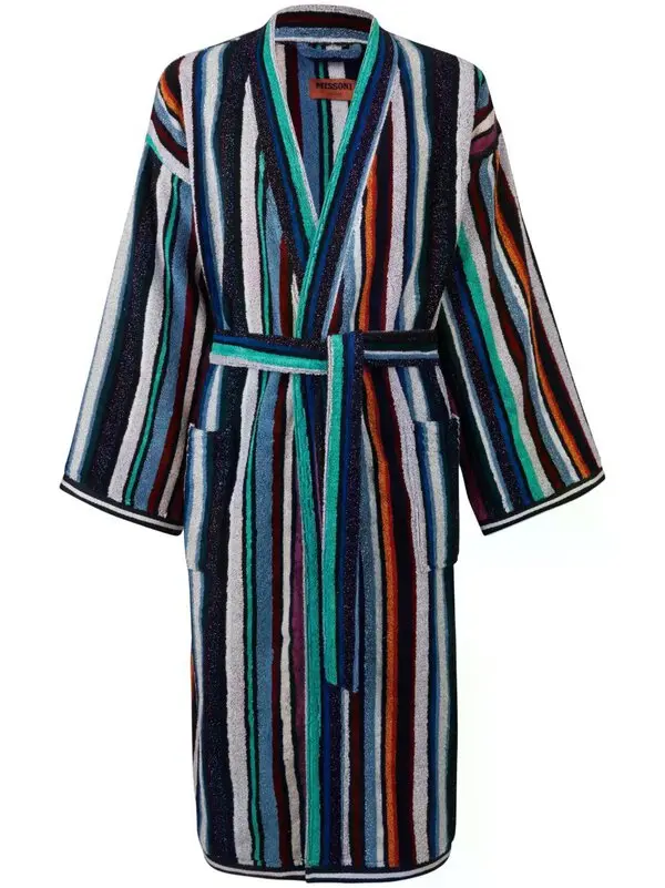 Missoni Stripe-pattern Cotton Bathrobe - Multicolour