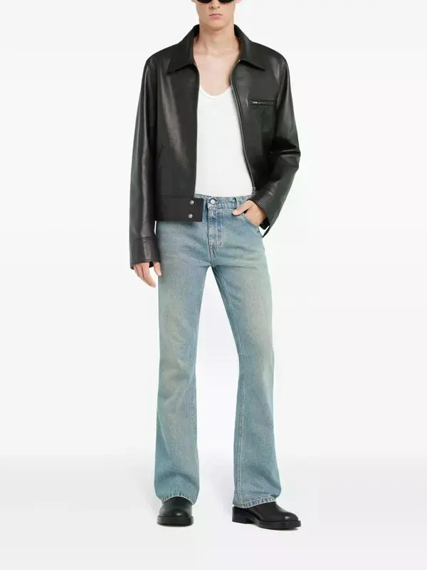 COURREGES Zip-up Leather Jacket