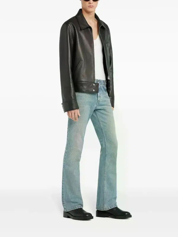 COURREGES Zip-up Leather Jacket