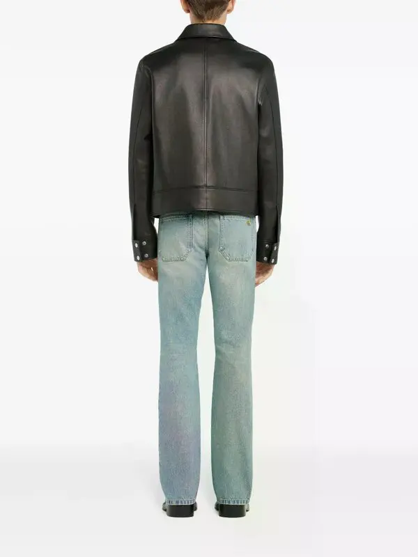 COURREGES Zip-up Leather Jacket