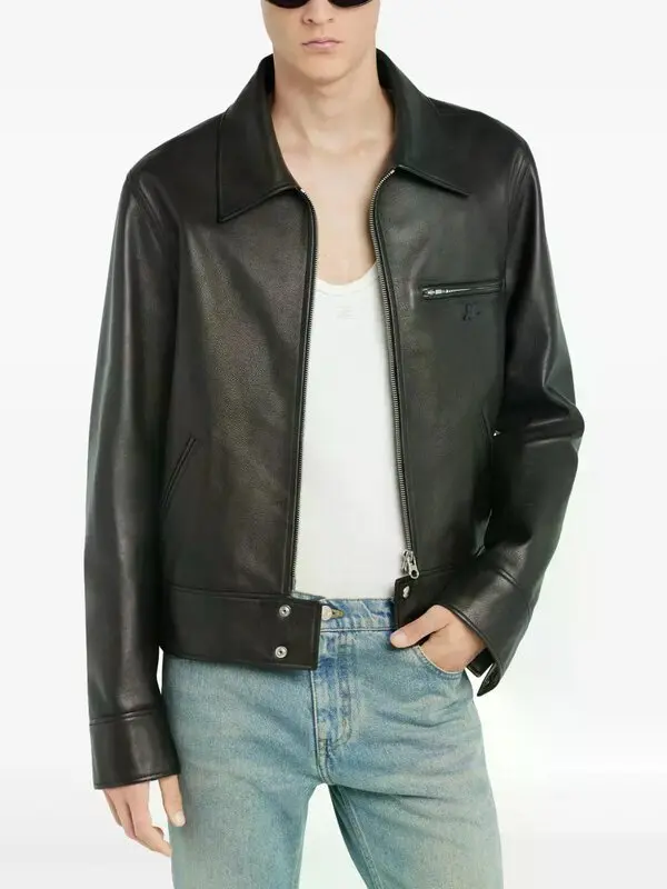 COURREGES Zip-up Leather Jacket
