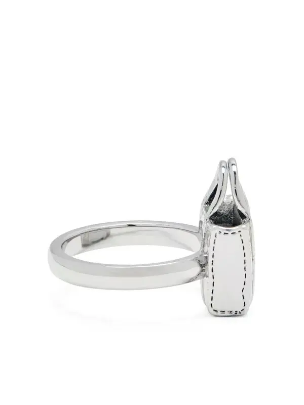 Marc Jacobs The Mini Icon Tote Bag Sculpted Ring - Silver