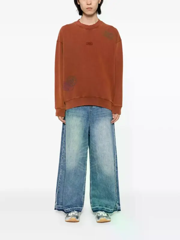 GROUND ZERO Faded Wide-leg Jeans