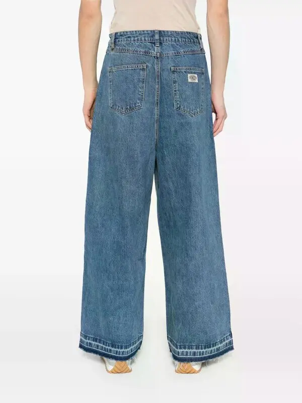 GROUND ZERO Faded Wide-leg Jeans