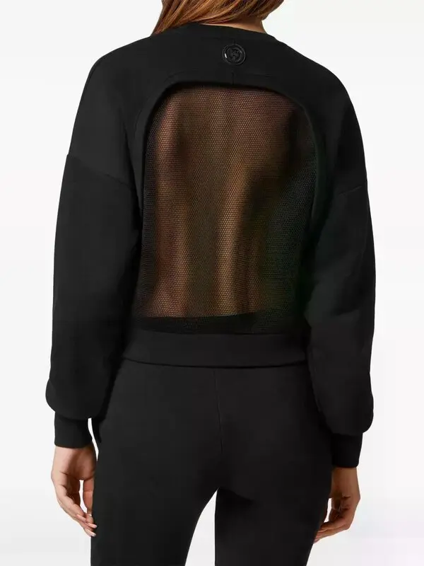 PLEIN SPORT Cropped Tiger Print Sweatshirt - Black