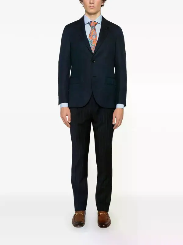 LARDINI Brooch-detail Blazer - Blue