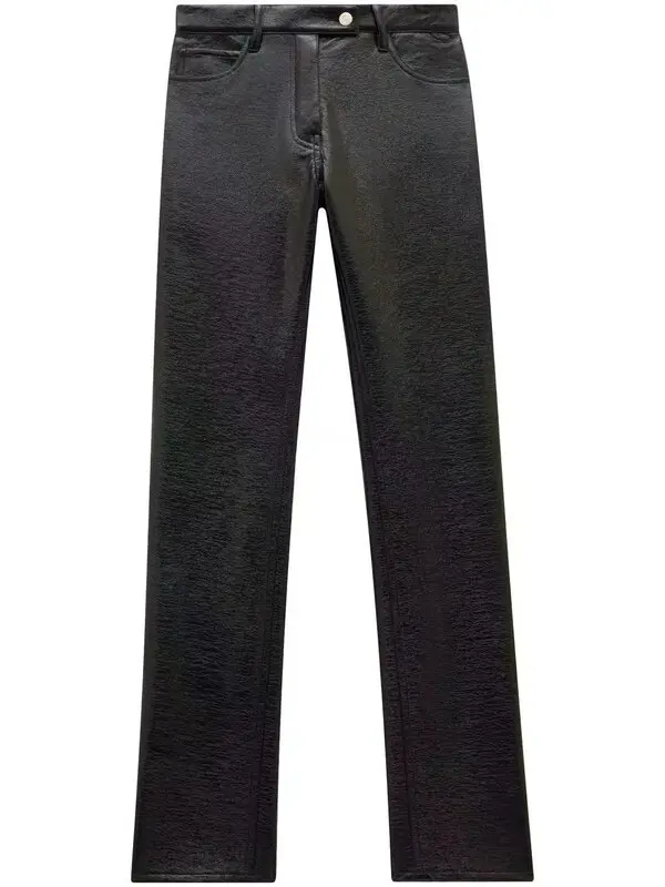 COURREGES Straight-leg Vinyl Trousers - Blue