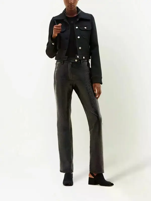 COURREGES Straight-leg Vinyl Trousers - Blue