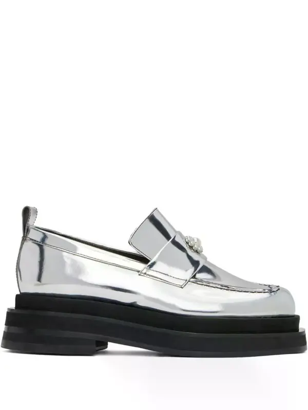Simone Rocha Heart-toe Platform Loafers - Silver