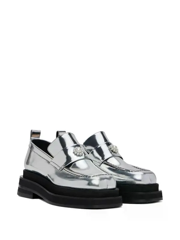 Simone Rocha Heart-toe Platform Loafers - Silver