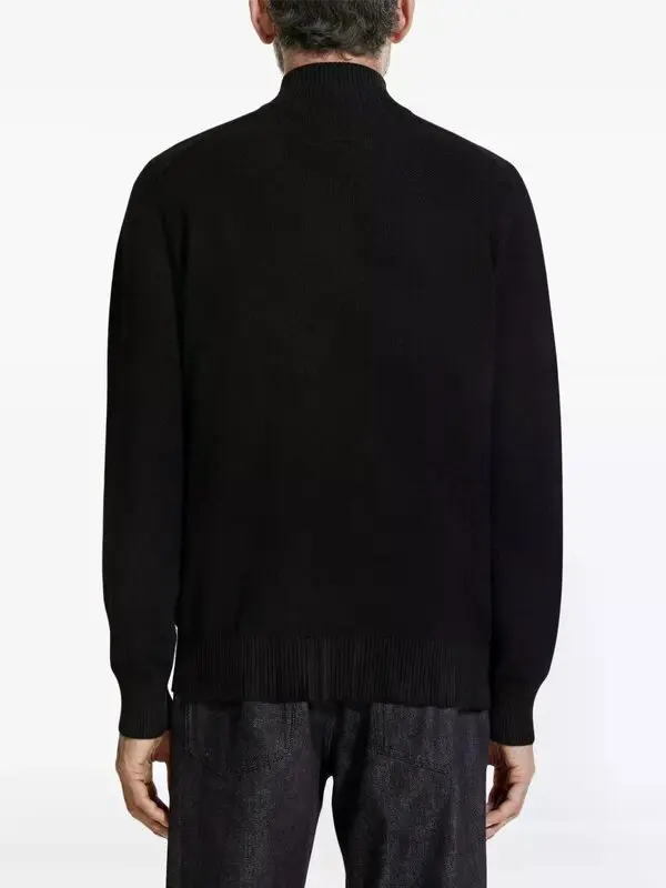 Zegna Cashseta Zip-up Cardigan - Black