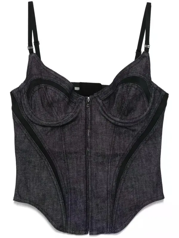 MUGLER Denim Corset - Black