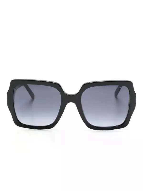 Marc Jacobs J Marc-logo Oversize-frame Sunglasses - Black