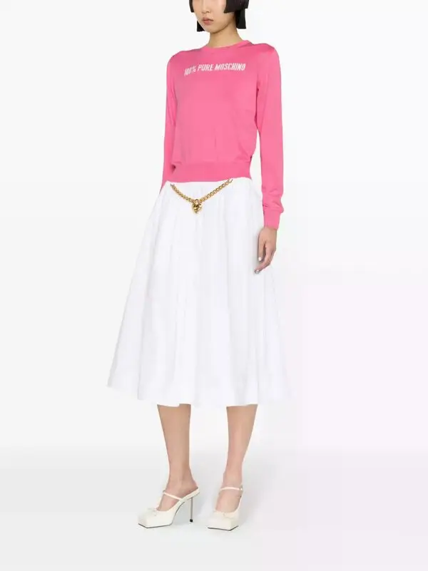 Moschino Heart-charm Ruched Midi Skirt