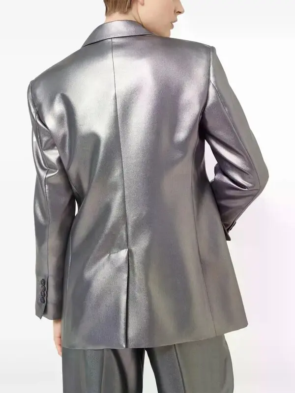 Brunello Cucinelli Double-breasted Metallic Blazer