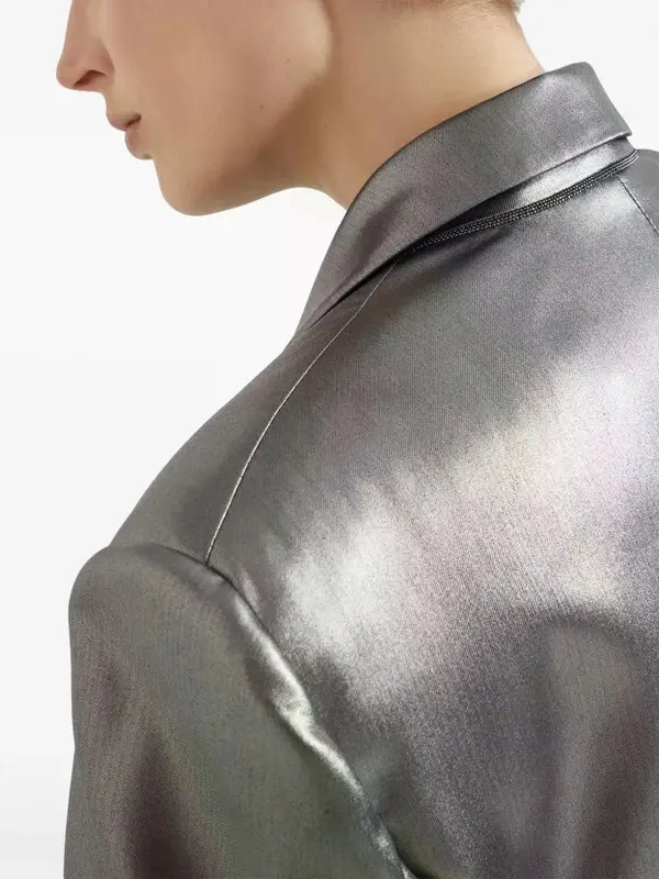 Brunello Cucinelli Double-breasted Metallic Blazer