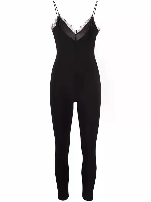 Alchemy Fashions Lia Aram Lace-trim Bodysuit - Black