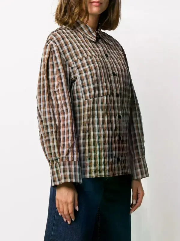 Baum Und Pferdgarten Gingham Puff-sleeve Shirt