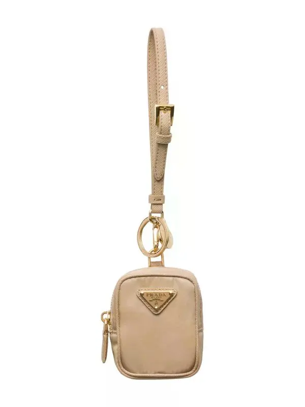 Prada Mini Re-edition 1978 Pouch With Keychain - Neutrals