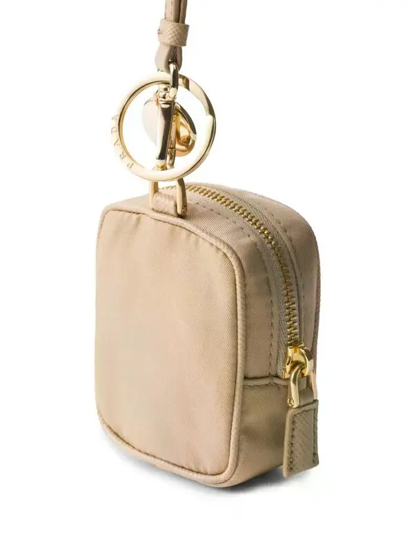 Prada Mini Re-edition 1978 Pouch With Keychain - Neutrals