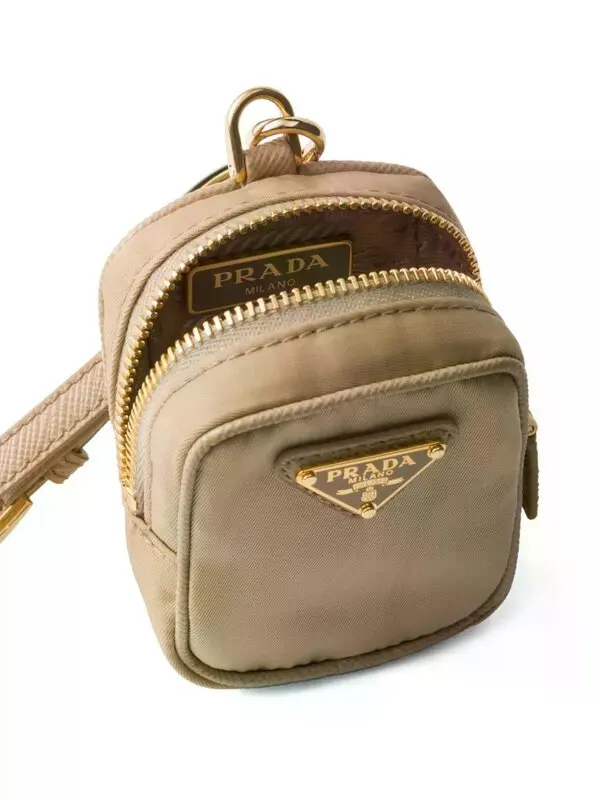 Prada Mini Re-edition 1978 Pouch With Keychain - Neutrals