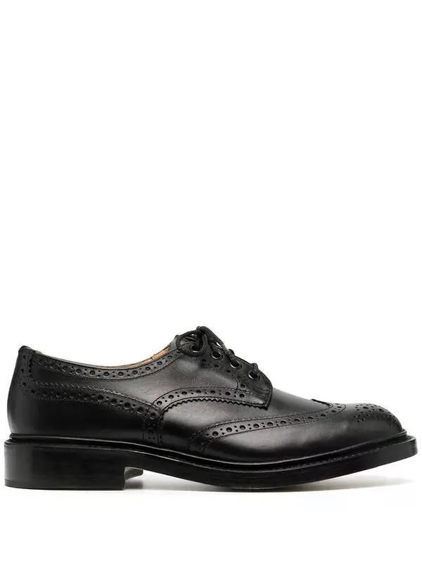 TRICKER'S Lace-up Leather Derby Shoes - Black