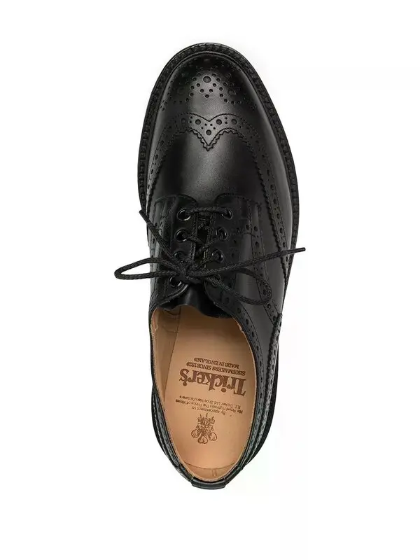 TRICKER'S Lace-up Leather Derby Shoes - Black