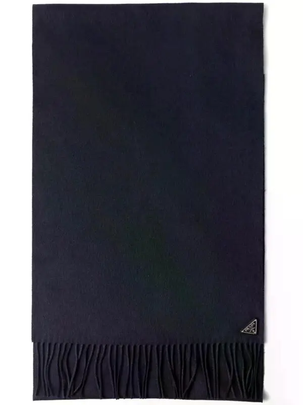 Prada Logo-plaque Scarf - Blue