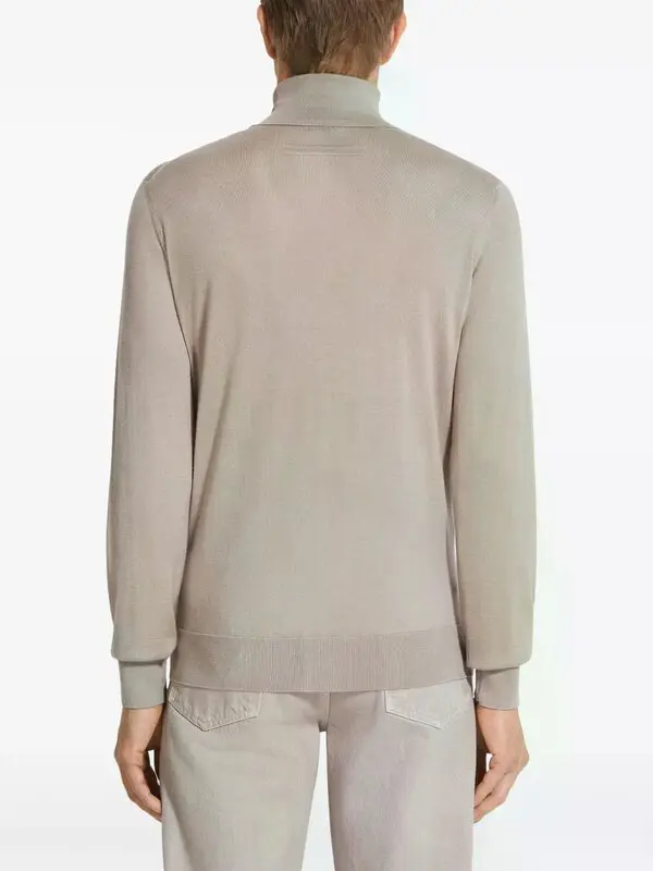 Zegna Cashmere-silk Roll-neck Sweater - Neutrals